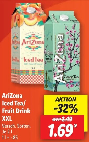 AriZona Iced Tea/ Fruit Drink XXL 2 L Angebot bei Lidl