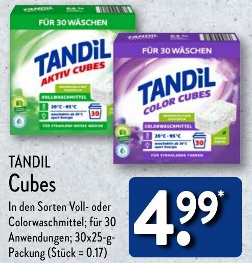 TANDIL Cubes 30x25 g Packung Angebot bei Aldi Nord
