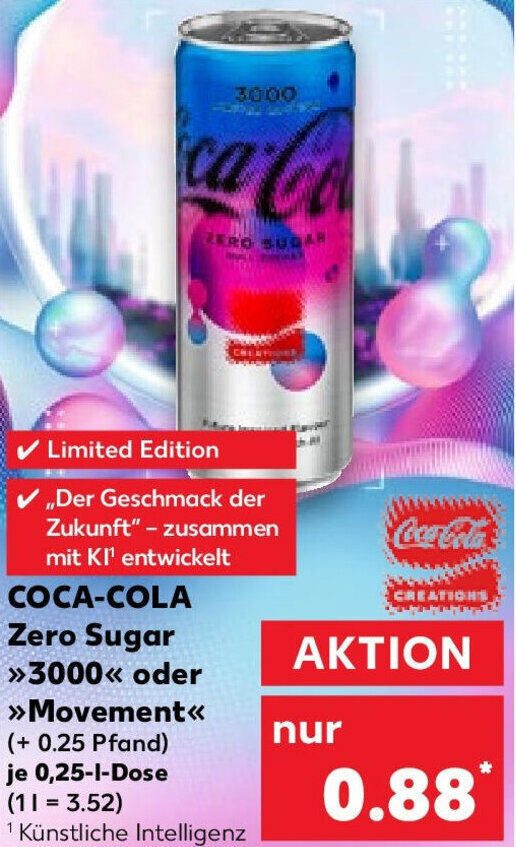 COCA-COLA Zero Sugar 3000 oder Movement 0,25 L Dose Angebot bei Kaufland