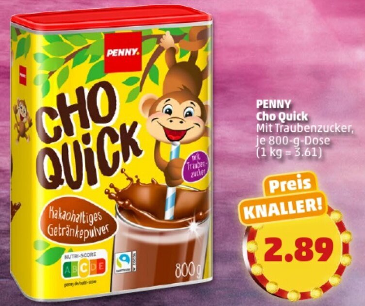 PENNY Cho Quick 800-g-Dose Angebot bei PENNY