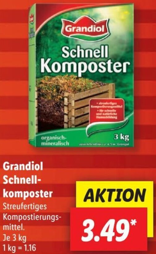 Grandiol Schnellkomposter 3 kg Angebot bei Lidl