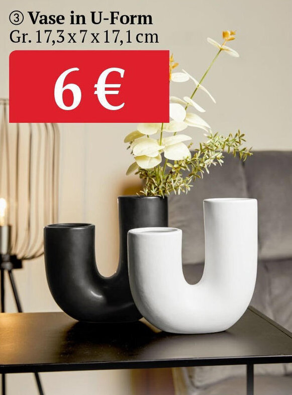 Vase in U-Form Angebot bei Woolworth