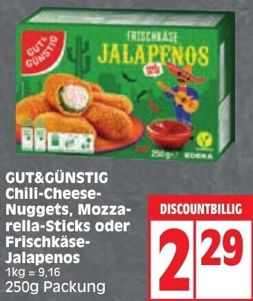 GUT&GÜNSTIG Chili-Cheese Nuggets, Mozzarella-Sticks oder Frischkäse ...