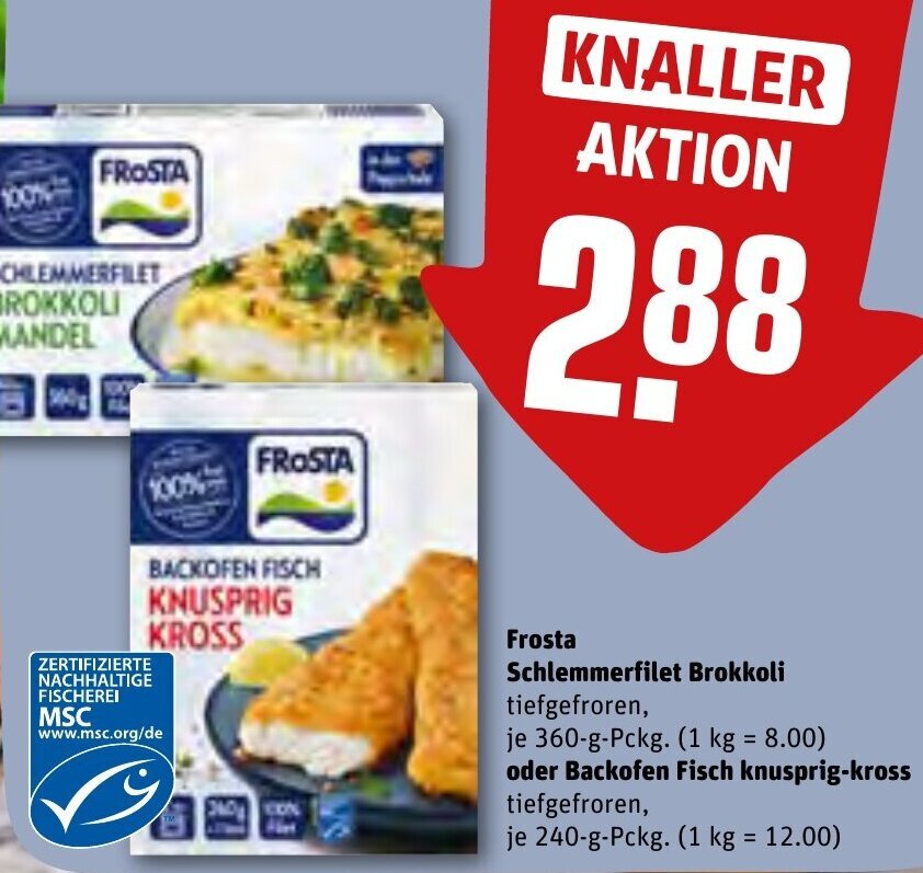 Frosta Schlemmerfilet Brokkoli 360 g oder Backofen Fisch knusprig-kross ...