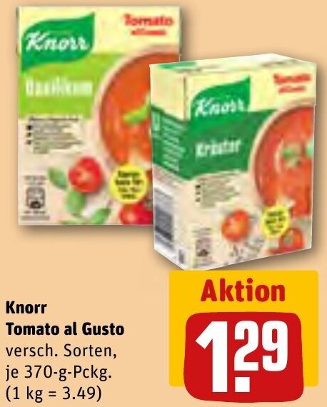 Knorr Tomato al Gusto 370-g-Pckg. Angebot bei REWE Center