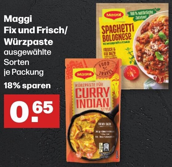 Maggi Fix und Frisch/ Würzpaste Angebot bei Handelshof