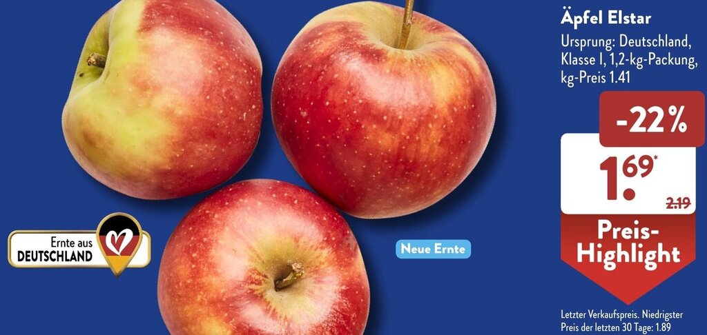 Äpfel Elstar 1,2-kg-Packung Angebot bei Aldi Süd