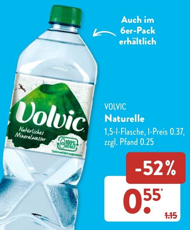 VOLVIC Naturelle 1,5 L Flasche Angebot bei Aldi Süd