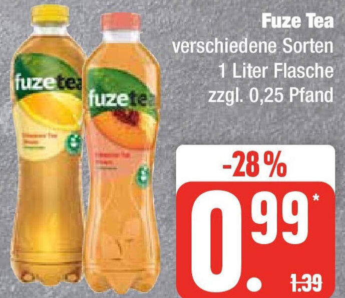Fuze Tea 1 Liter Flasche Angebot bei Edeka