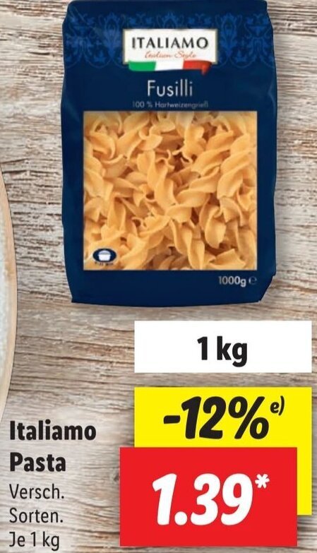 Italiamo Pasta 1 kg Angebot bei Lidl