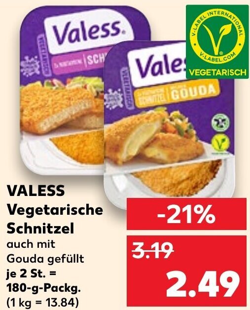 VALESS Vegetarische Schnitzel 180 g Packg. Angebot bei Kaufland