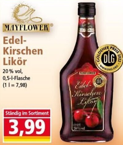 MAYFLOWER Edel-Kirschen Likör 0,5 L Flasche Angebot bei Norma
