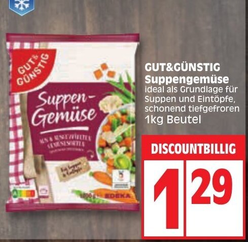 GUT&GÜNSTIG Suppengemüse 1kg Beutel Angebot bei Edeka