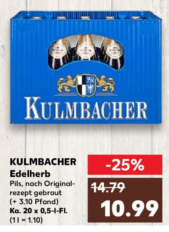 KULMBACHER Edelherb Ka. 20 x 0,5 l Fl. Angebot bei Kaufland