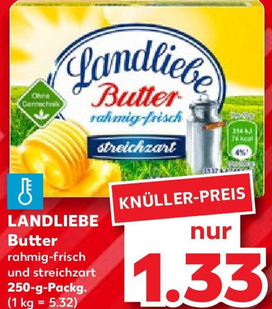 LANDLIEBE Butter 250-g-Packg. Angebot bei Kaufland