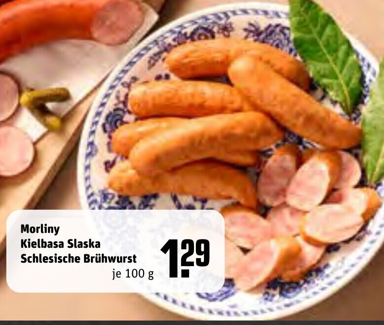 Morliny Kielbasa Slaska Schlesische Brühwurst 100 g Angebot bei REWE