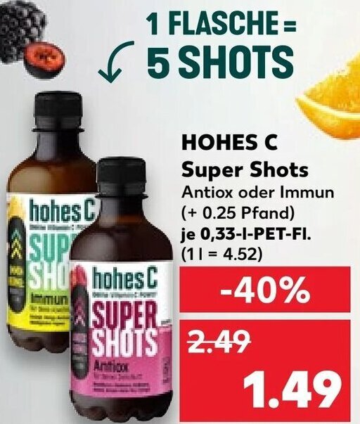 HOHES C Super Shots 0,33 L-PET-Fl. Angebot bei Kaufland