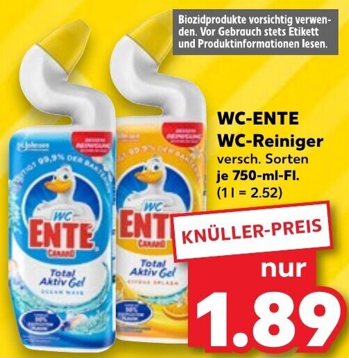 WC-ENTE WC-Reiniger 750 ml Fl. Angebot bei Kaufland