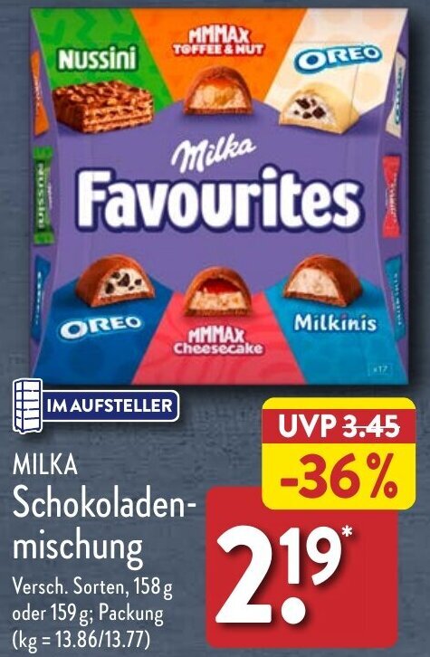 MILKA Schokoladenmischung 158 g oder 159 g Angebot bei Aldi Nord