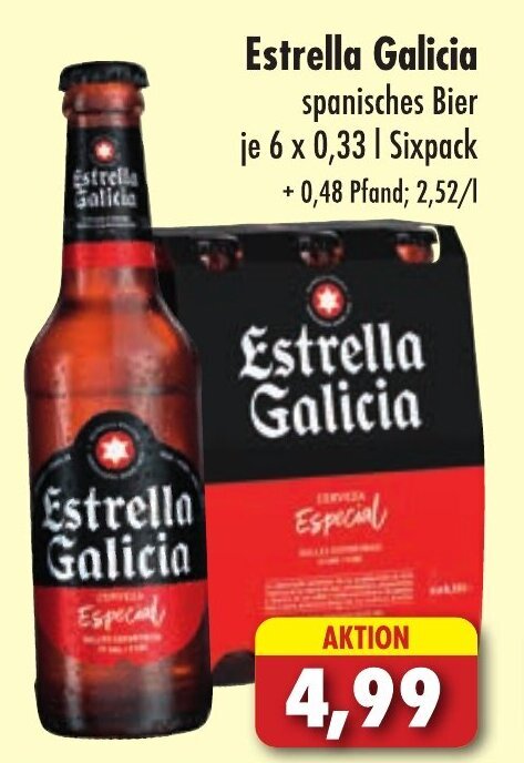 Estrella Galicia 6 x 0,33 l Sixpack Angebot bei Lösch Depot
