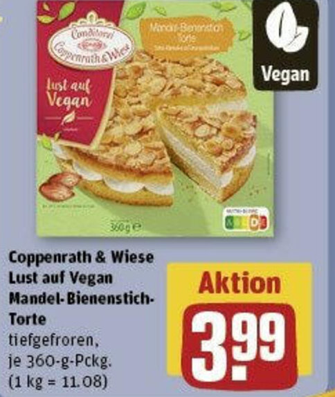 Coppenrath & Wiese Lust auf Vegan Mandel-Bienenstich- Torte 360-g-Pckg ...