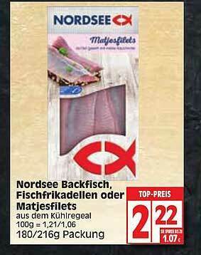Nordsee Backfisch, Fischfrikadellen Oder Matjesfilets Angebot bei Edeka
