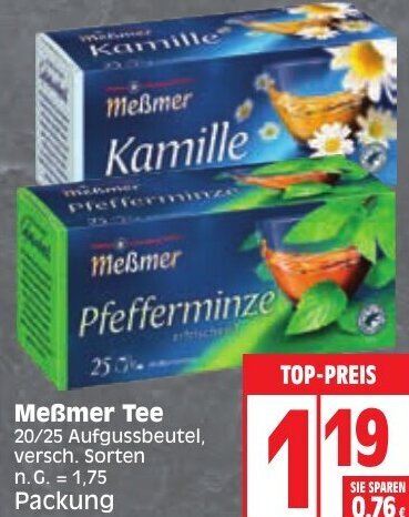 Meßmer Tee Angebot bei Edeka