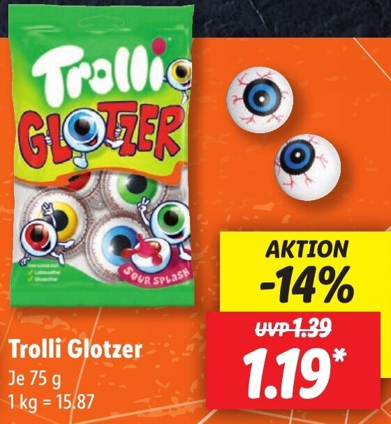 Trolli Glotzer 75 g Angebot bei Lidl