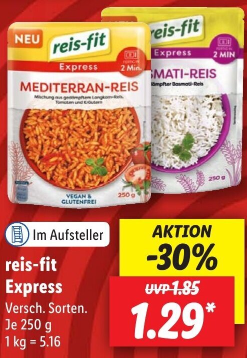 reis-fit Express 250 g Angebot bei Lidl