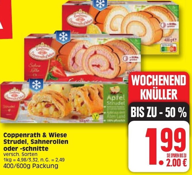Coppenrath & Wiese Strudel, Sahnerollen oder schnitte 400/600 g Packung ...