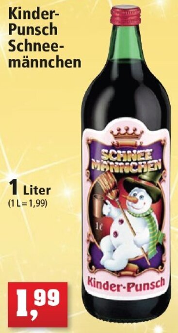Kinder-Punsch Schneemännchen 1 Liter Angebot bei Thomas Philipps