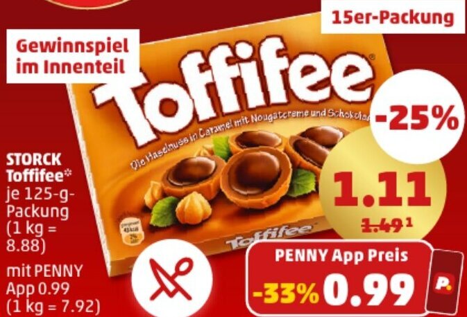 STORCK Toffifee 125 g Packung Angebot bei PENNY