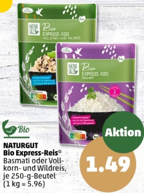 NATURGUT Bio Express-Reis 250 g Beutel Angebot bei PENNY