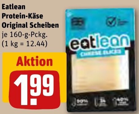 Eatlean Protein-Käse Original Scheiben 160 g Pckg. Angebot bei REWE