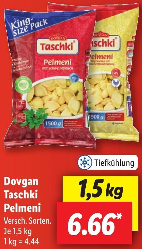 Dovgan Taschki Pelmeni 1,5 kg Angebot bei Lidl