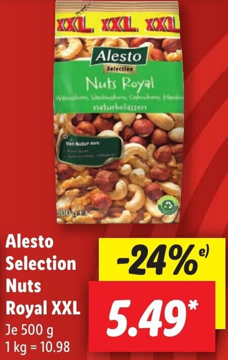 Alesto Selection Nuts Royal XXL 500 g Angebot bei Lidl