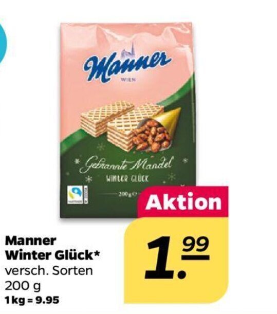 Manner Winter Glück 200 g Angebot bei NETTO