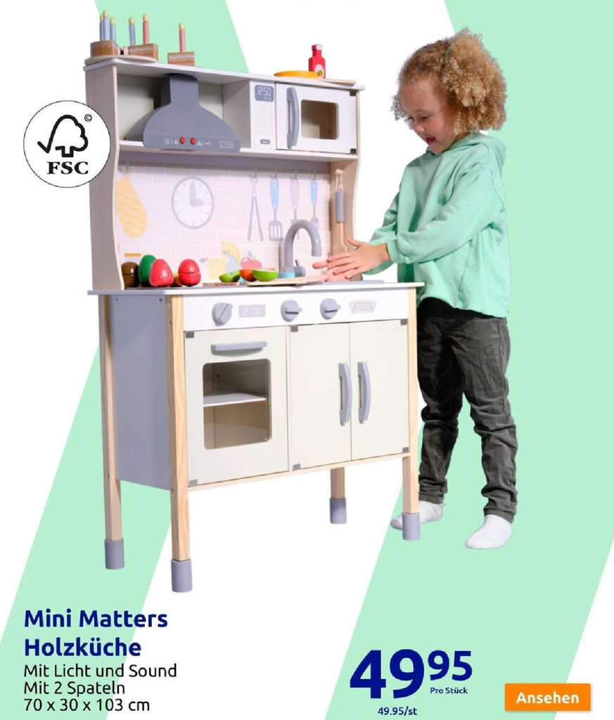 Mini Matters Toys Holzküche Angebot bei Action