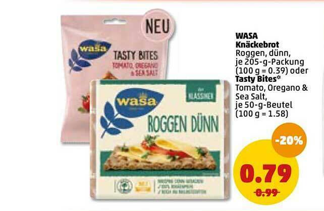 Wasa Knäckebrot Oder Tasty Bites Angebot bei PENNY