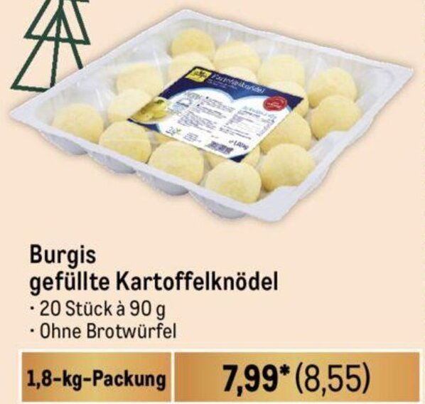 Burgis gefüllte Kartoffelknödel 1,8-kg-Packung Angebot bei METRO