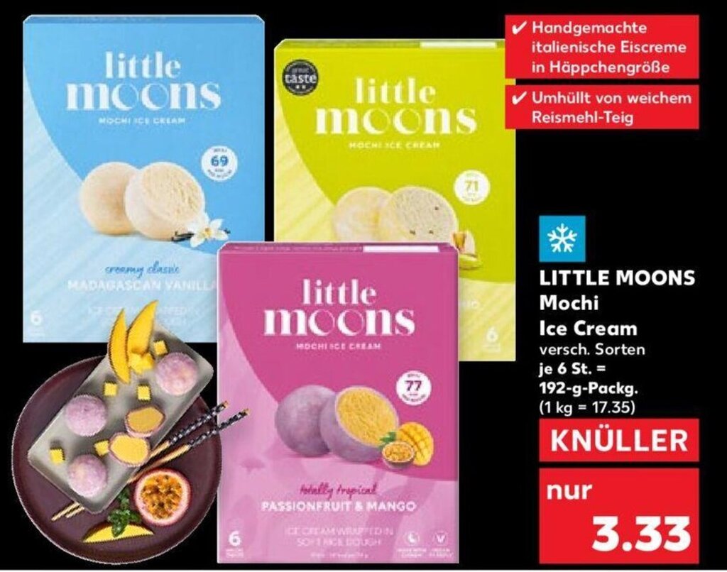 LITTLE MOONS Mochi Ice Cream 192 g Packg. Angebot bei Kaufland
