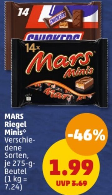 MARS Riegel Minis 275 g Beutel Angebot bei PENNY