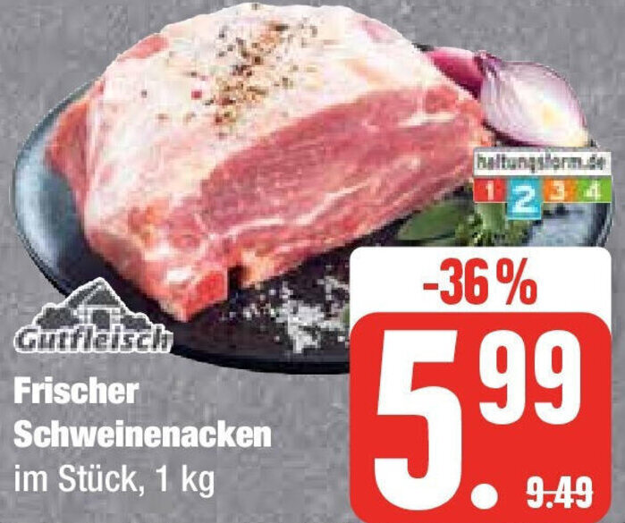Gutfleisch Frischer Schweinenacken 1 kg Angebot bei Edeka