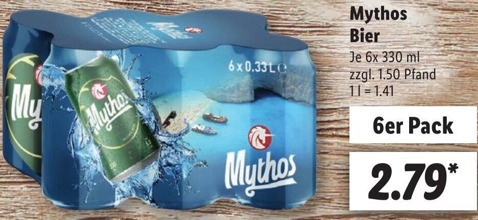 Mythos Bier 6x330 ml Angebot bei Lidl