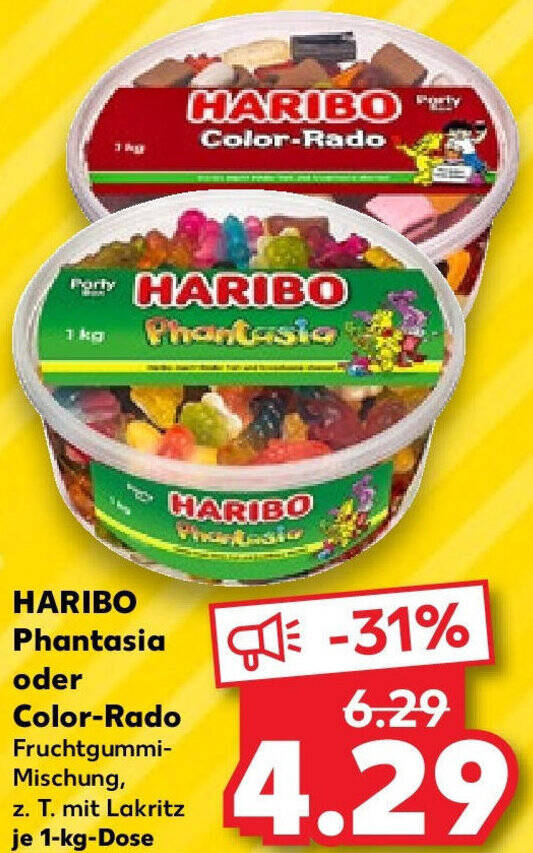 HARIBO Phantasia oder Color-Rado 1 kg Dose Angebot bei Kaufland
