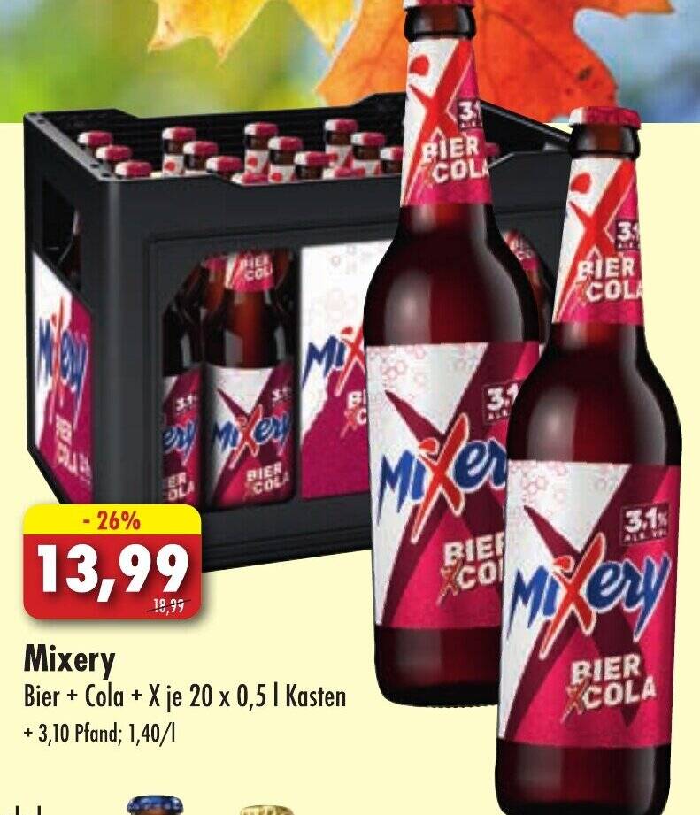 Mixery Bier + Cola + X je 20 x 0,5 L Angebot bei Lösch Depot