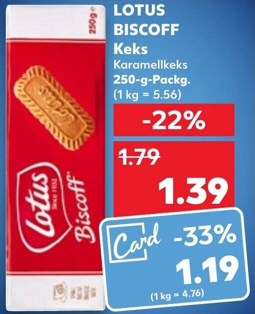 LOTUS BISCOFF Keks 250 g Packg. Angebot bei Kaufland