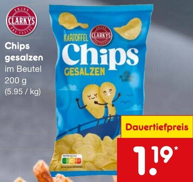 CLARKYS Chips gesalzen 200 g Angebot bei Netto Marken-Discount