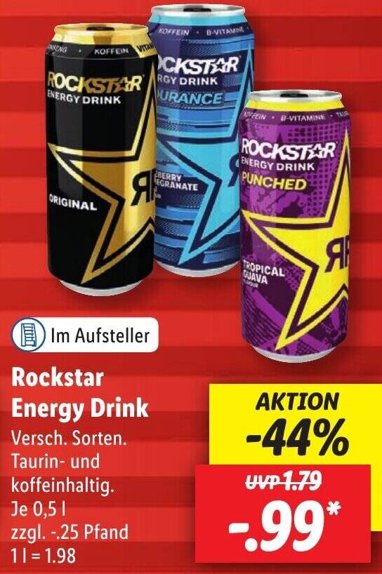 Rockstar Energy Drink 0,5 L Angebot bei Lidl