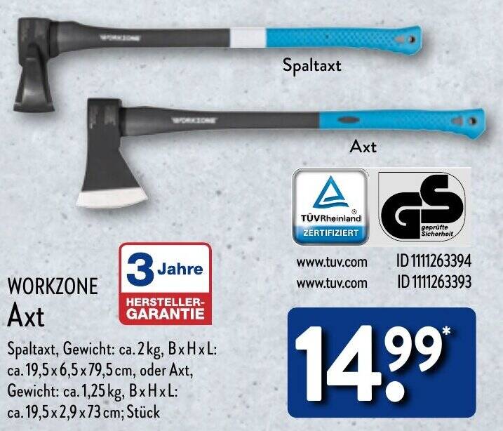 WORKZONE Axt Angebot bei Aldi Nord